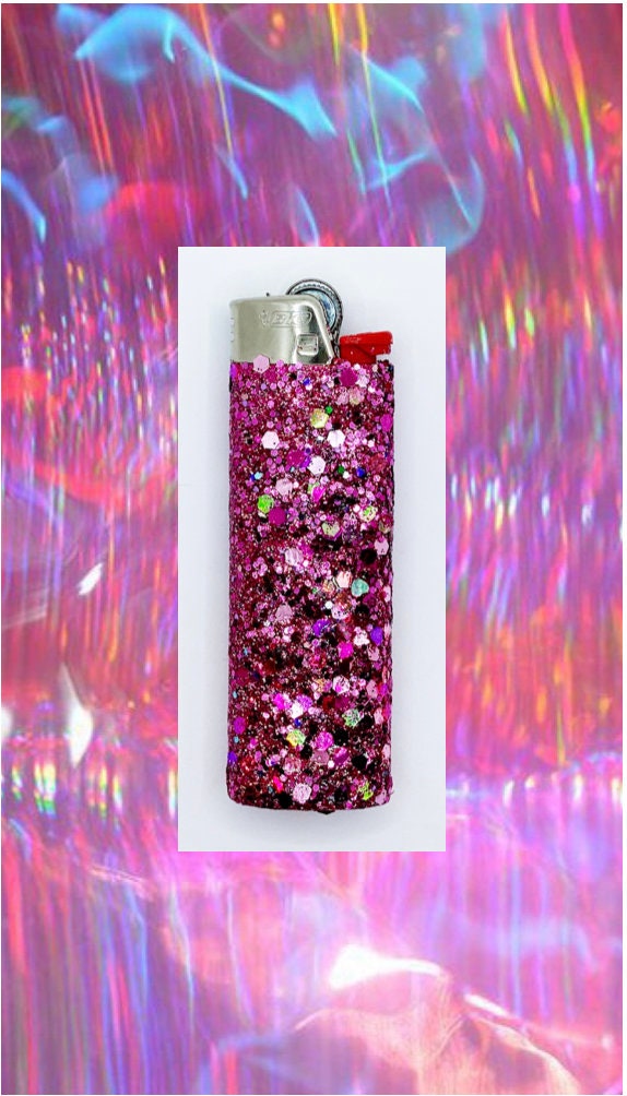 Glitter Lighter - Bright Pink Sparkle - Etsy