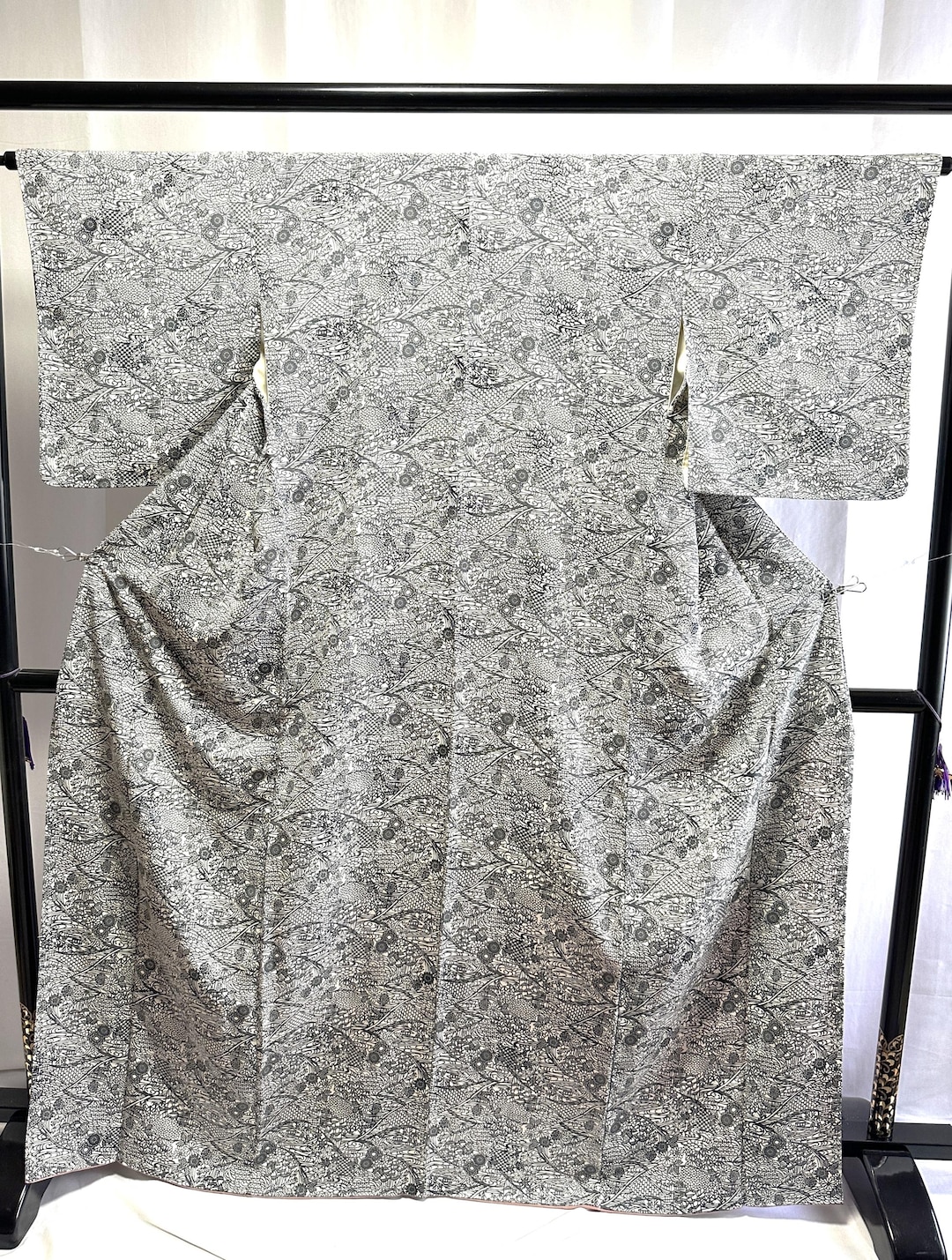 Vintage Japanese Silk Kimono - Beautiful Pattern Large - Etsy