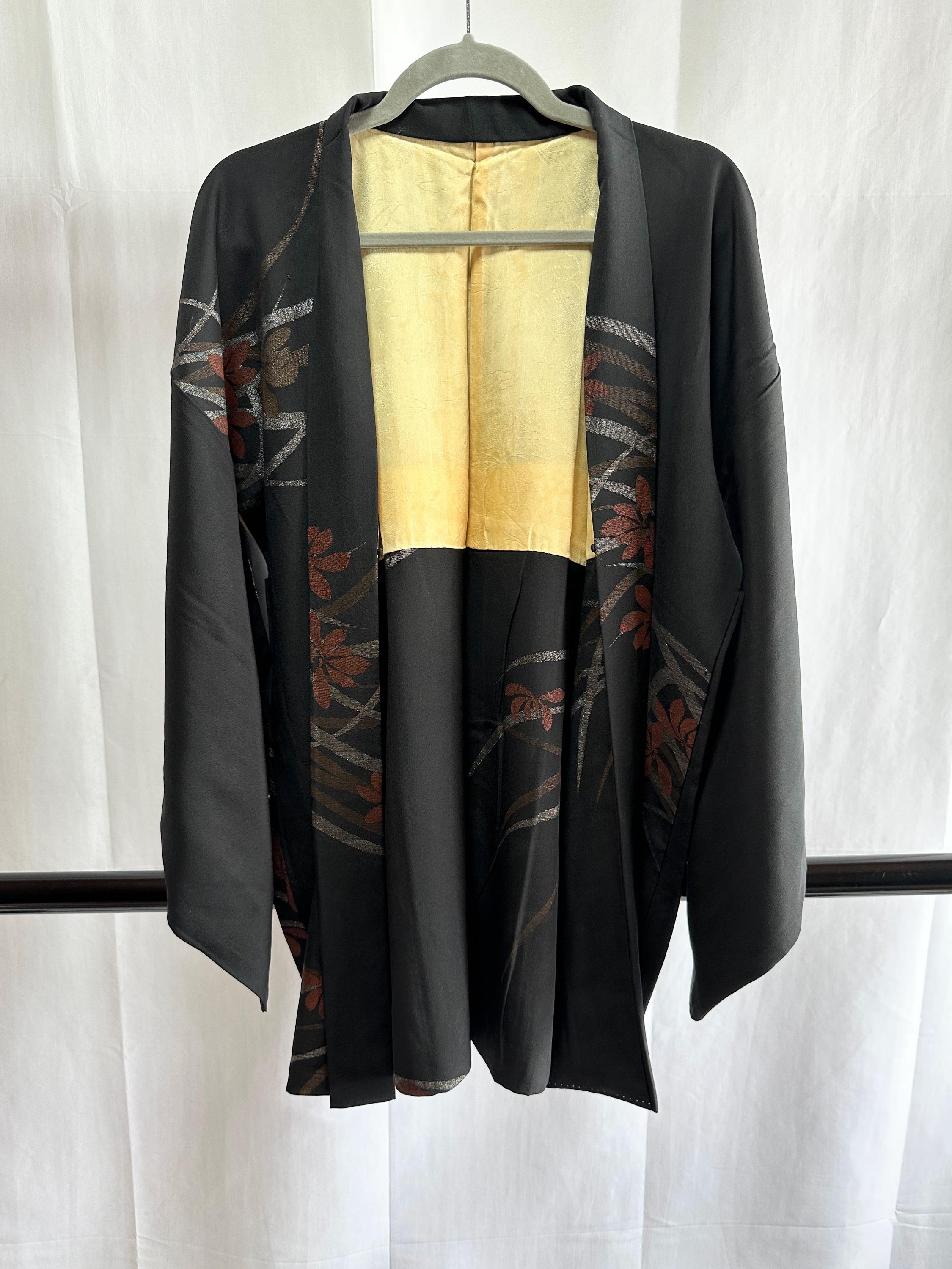 Japanese Silk Haori Jacket - Antique Kimono Cardigan - Etsy
