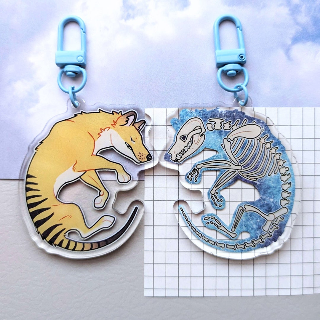 Thylacine Tasmanian Tiger Double Sided Acrylic Keychain - Etsy