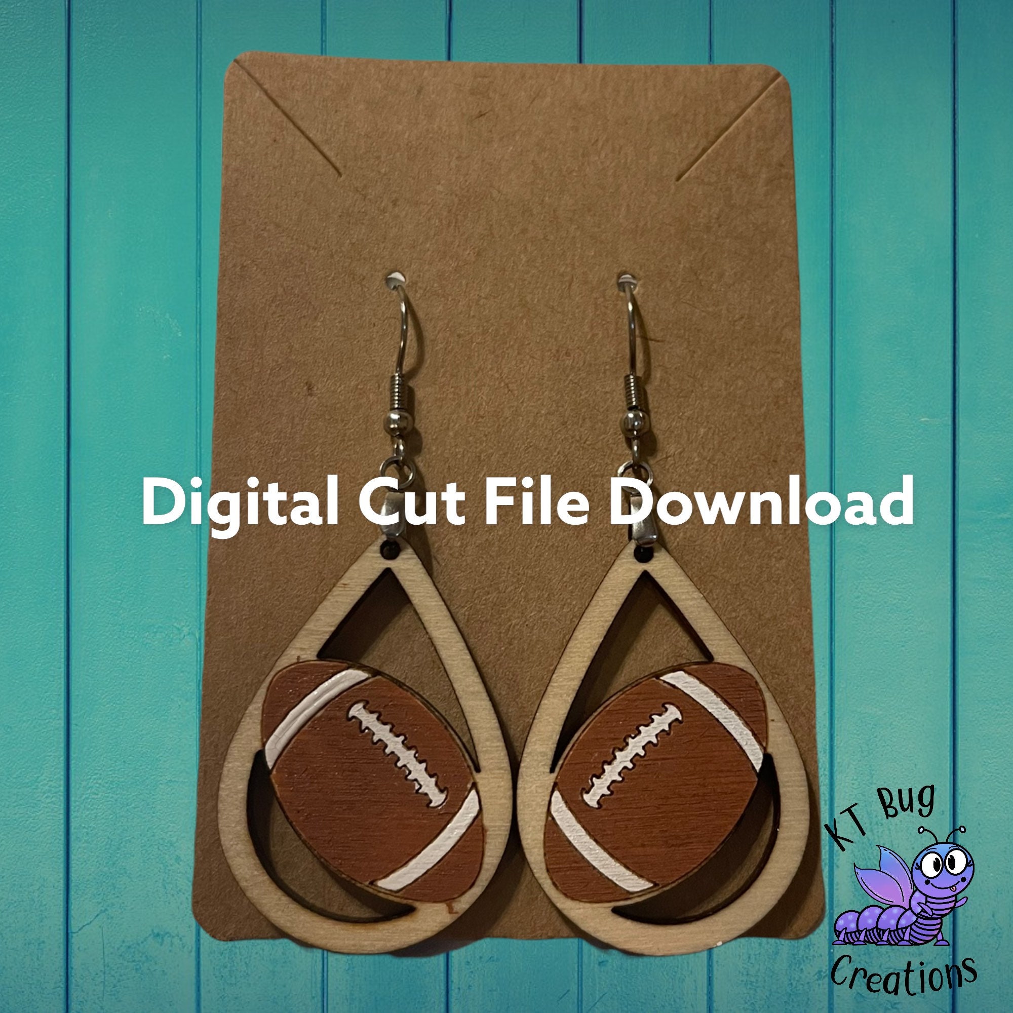 Football Earring Laser File | DIGITAL DOWNLOAD | Glowforge Tested ...