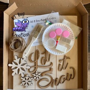 DIY Wooden Sign Kit - Let It Snow - Etsy