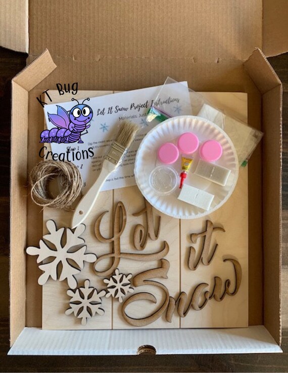 DIY Wooden Sign Kit Let It Snow | Etsy
