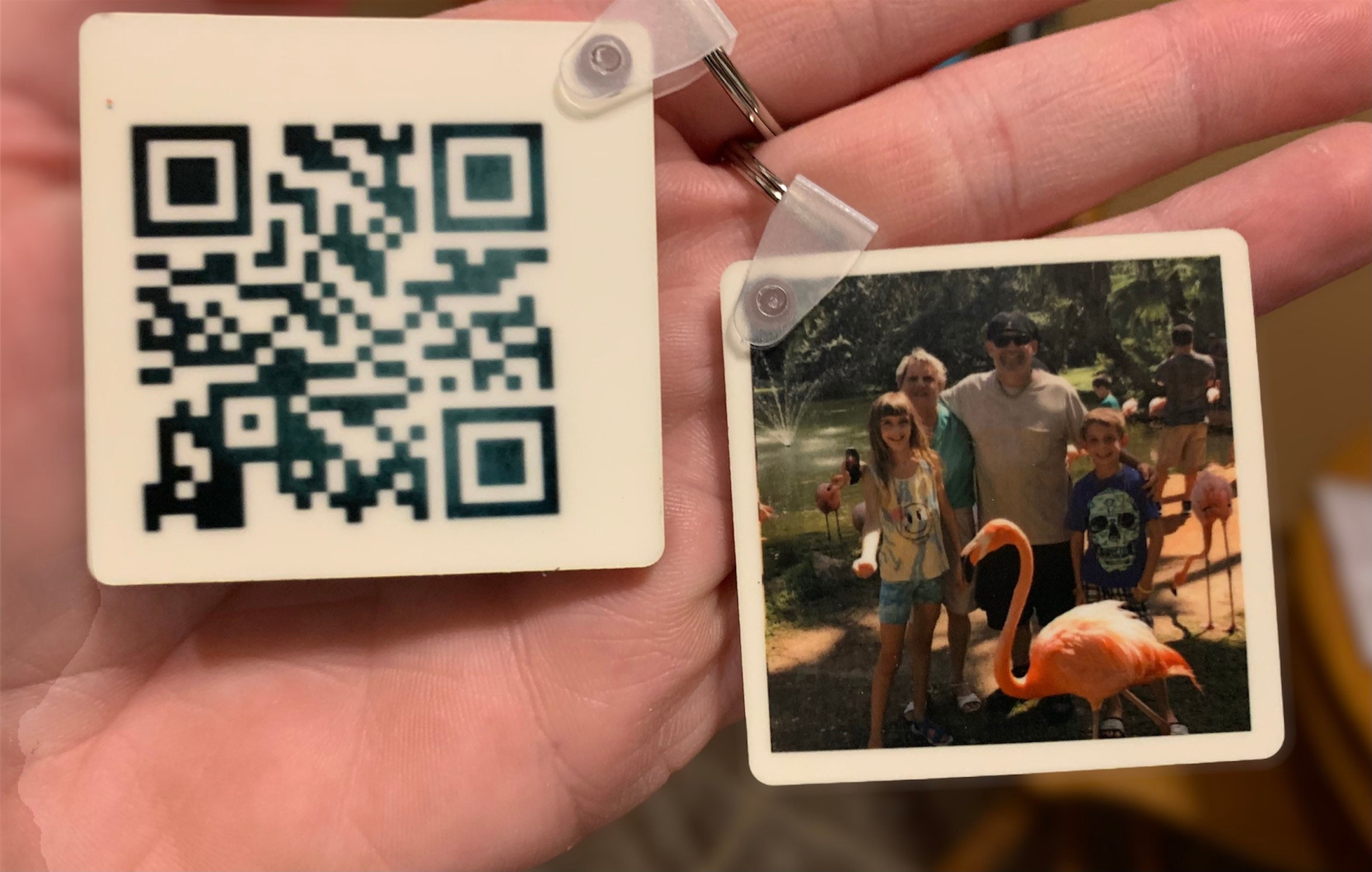 Voice Memo QR Code Picture Keychain Double Sided Keychain With - Etsy