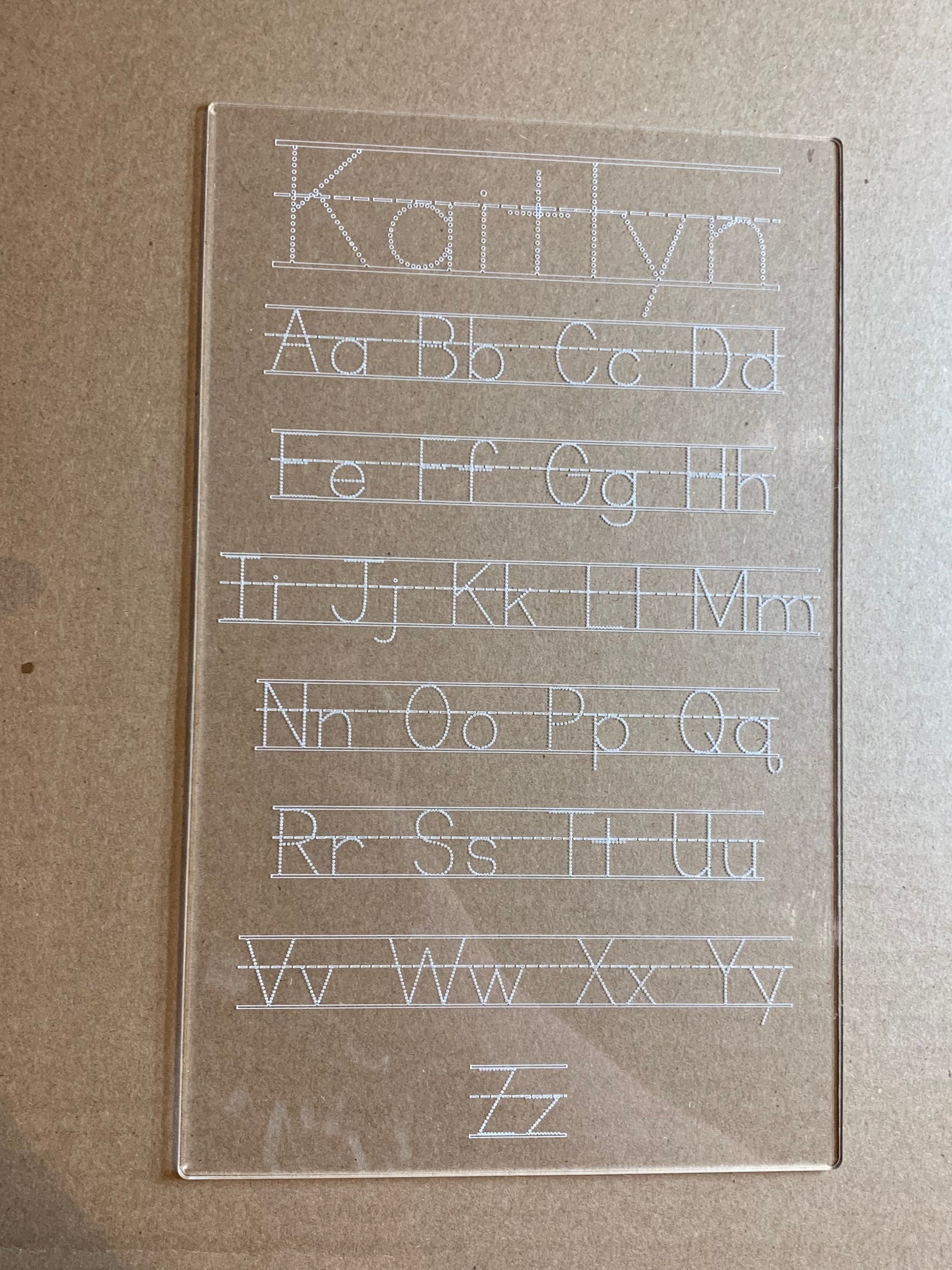 Personalized Acrylic ABC Tracing Board - Etsy