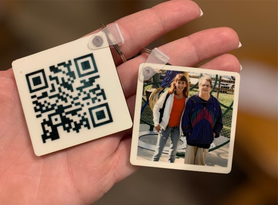 Voice Memo QR Code Picture Keychain Double Sided Keychain With - Etsy