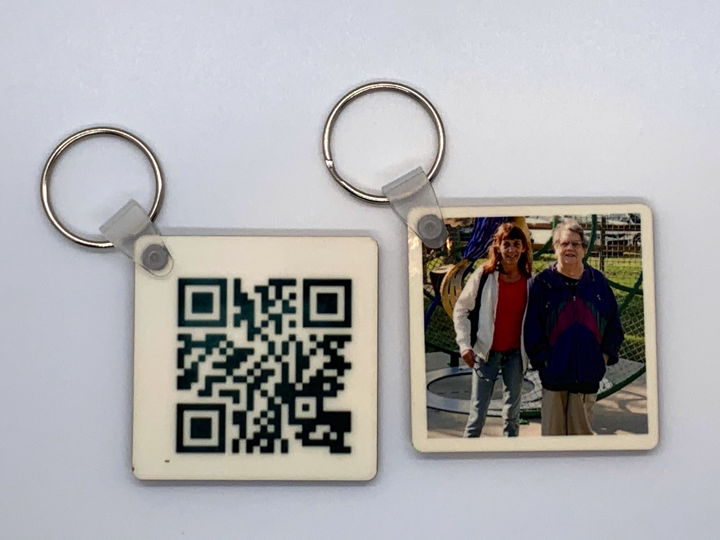 Voice Memo QR Code Picture Keychain Double Sided Keychain With | Etsy