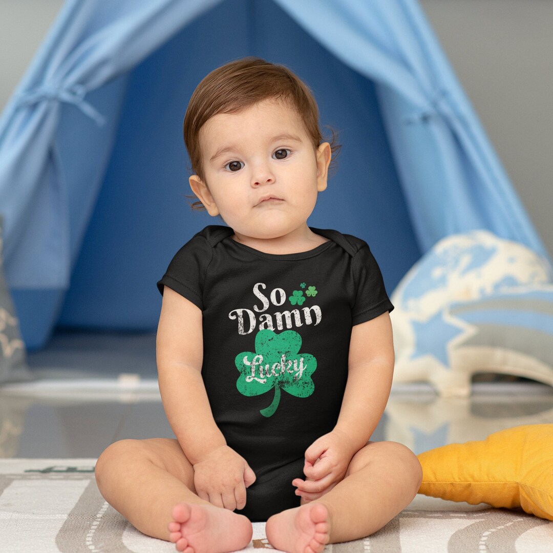 Dave Matthews so Damn Lucky Baby Diaper Shirt , Fun St. Patricks Day ...