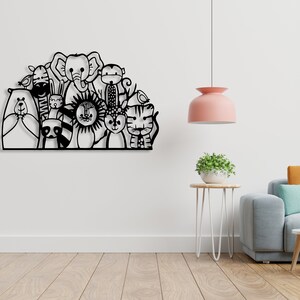 Metal Decor Zoo Animals, Cute Animals Lover, Outdoor Wall Art Decor ...