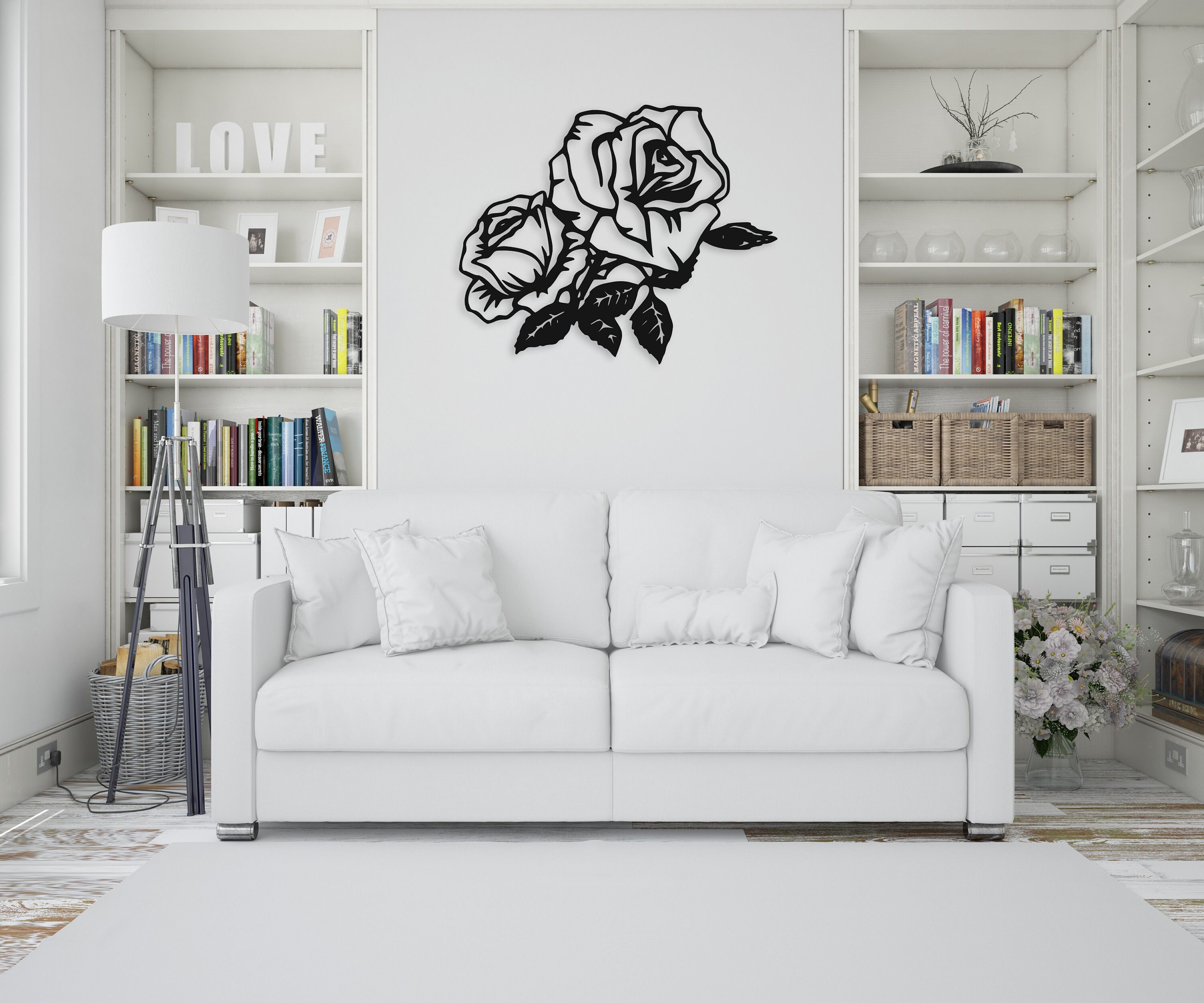 Rose Metal Decor Kitchen Wall Art Rose Wall Decor Rose Wall - Etsy