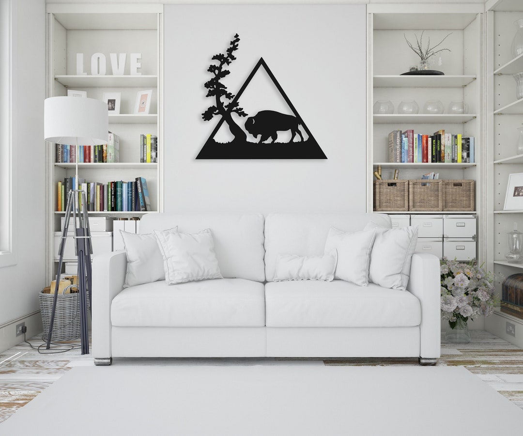 Buffalo Bison Metal Wall Decor Art, Bison Nursey Wall Decor, Bison Gift ...