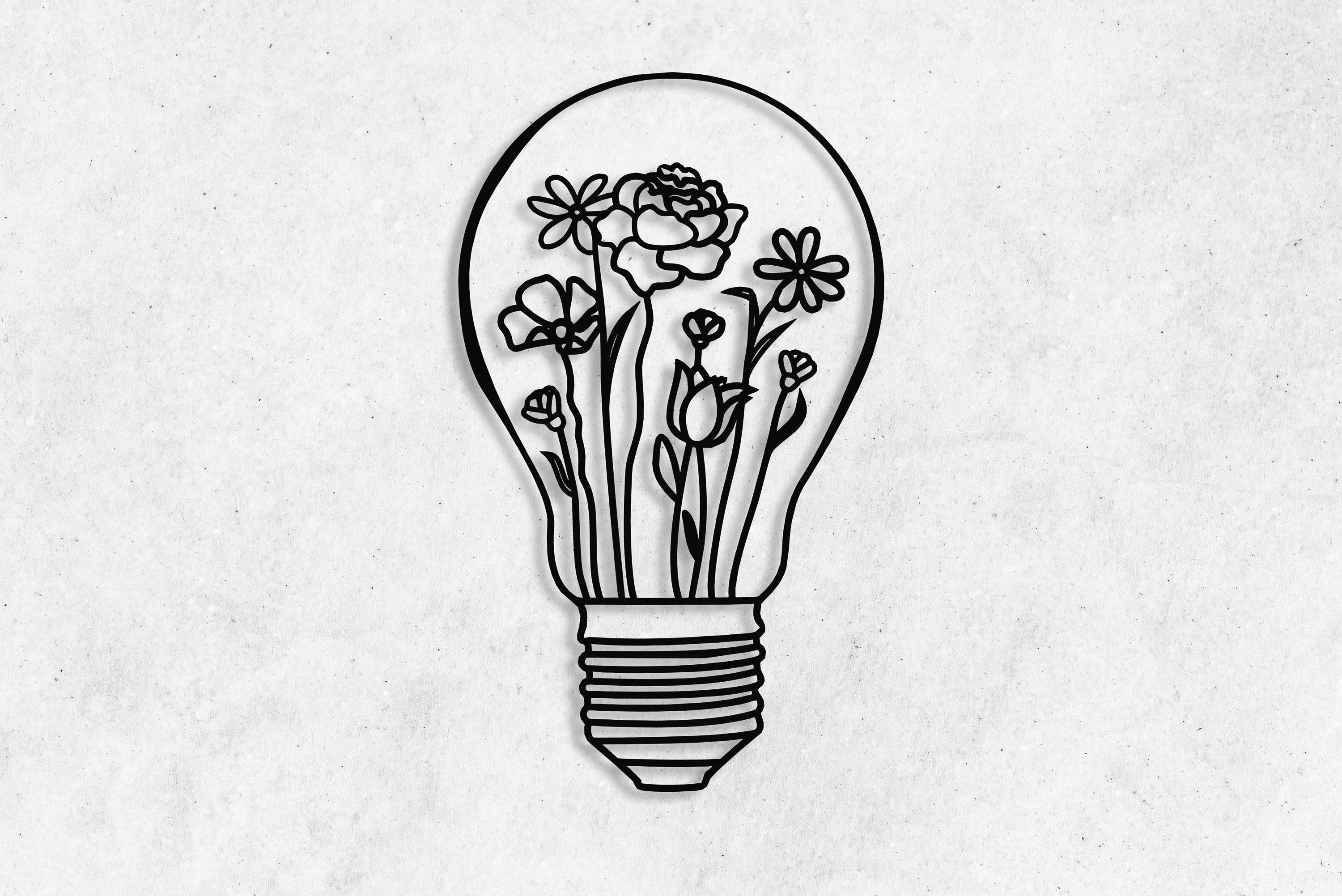 Flower Line Wall Art Light Wall Art Decor Floral Line Art | Etsy