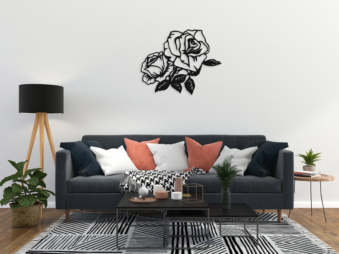 Rose Metal Decor Kitchen Wall Art Rose Wall Decor Rose Wall - Etsy