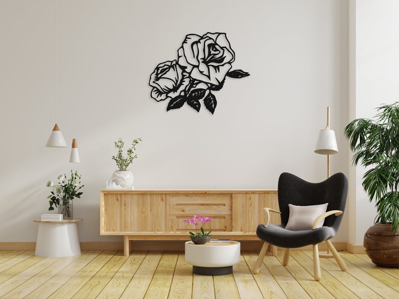 Rose Metal Decor Kitchen Wall Art Rose Wall Decor Rose Wall - Etsy