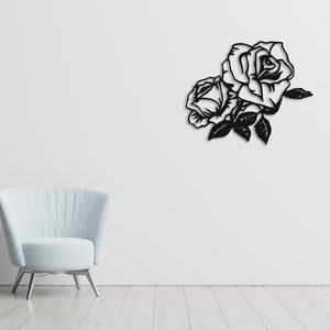 Rose Metal Decor, Kitchen Wall Art, Rose Wall Decor, Rose Wall Panel ...