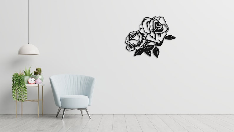 Rose Metal Decor Kitchen Wall Art Rose Wall Decor Rose Wall - Etsy