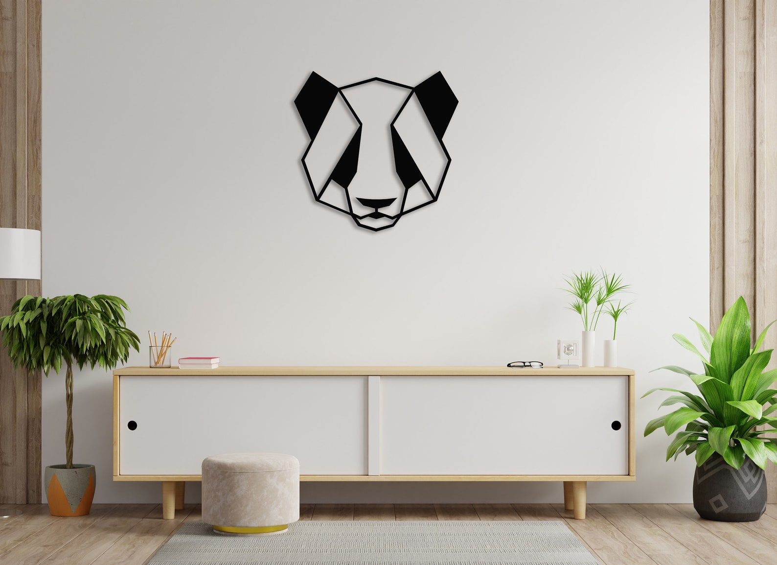 Panda Wall Decor Art Panda Gifts Geometric Panda Wall Decor - Etsy