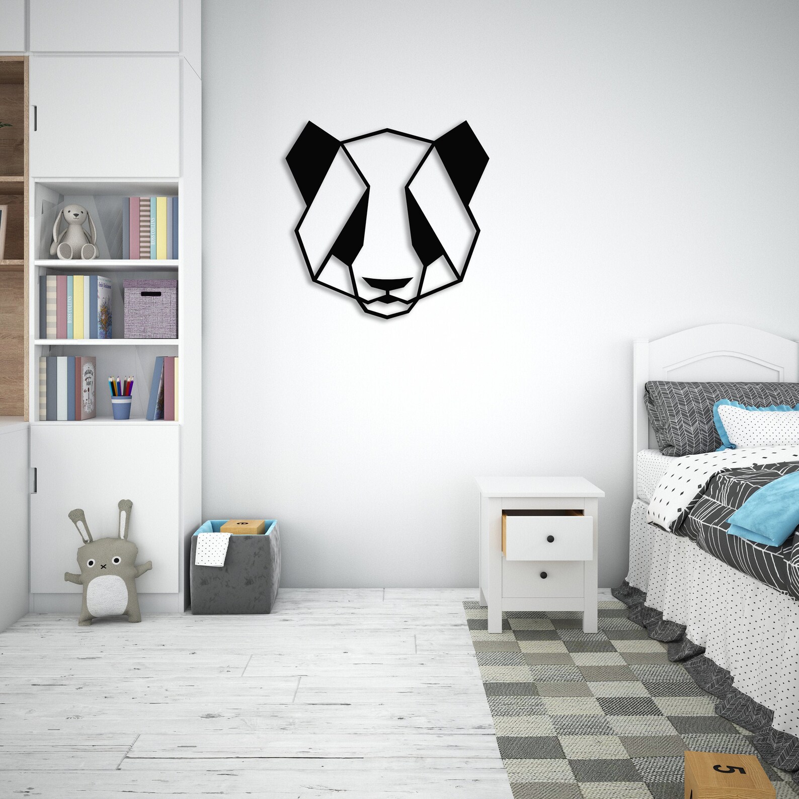 Panda Wall Decor Art Panda Gifts Geometric Panda Wall Decor - Etsy