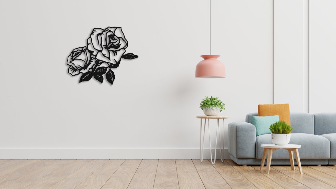 Rose Metal Decor Kitchen Wall Art Rose Wall Decor Rose Wall - Etsy