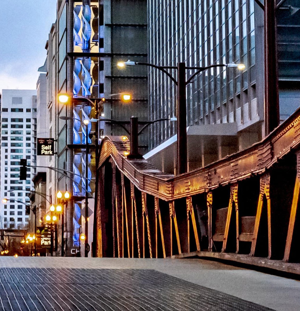 Chicago Street Photography, Clark Street Bridge Near Northside Loop ...