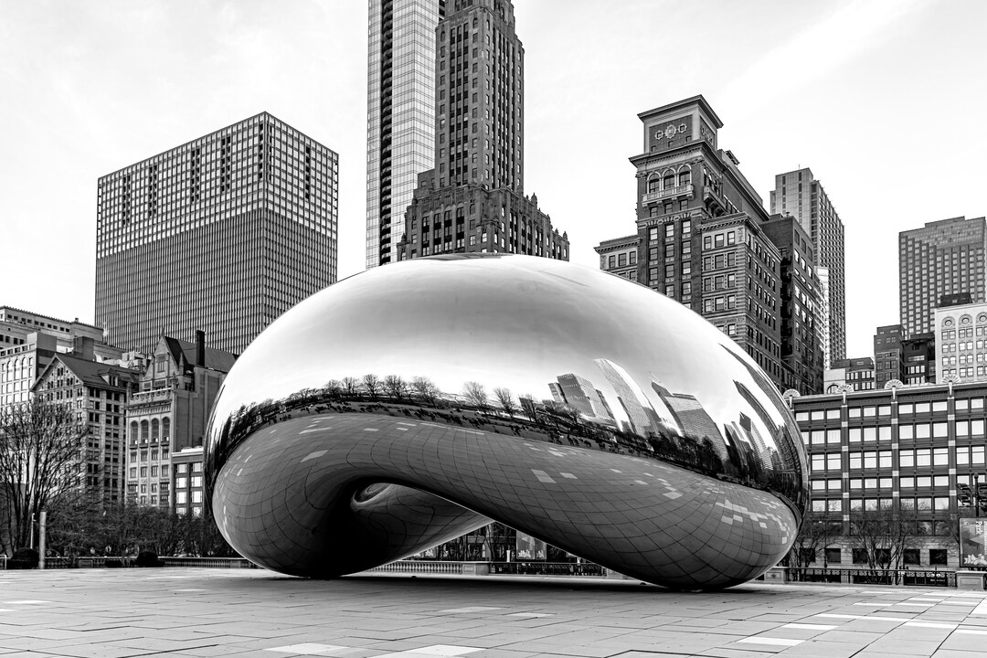 The Bean Millennium Park Chicago Cloud Gate Urban Decor Wall Art - Etsy