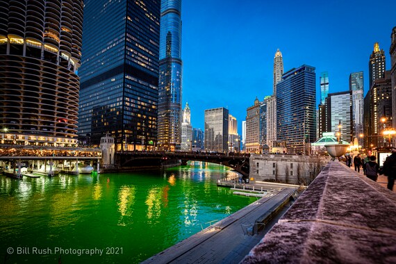 Chicago River At Night