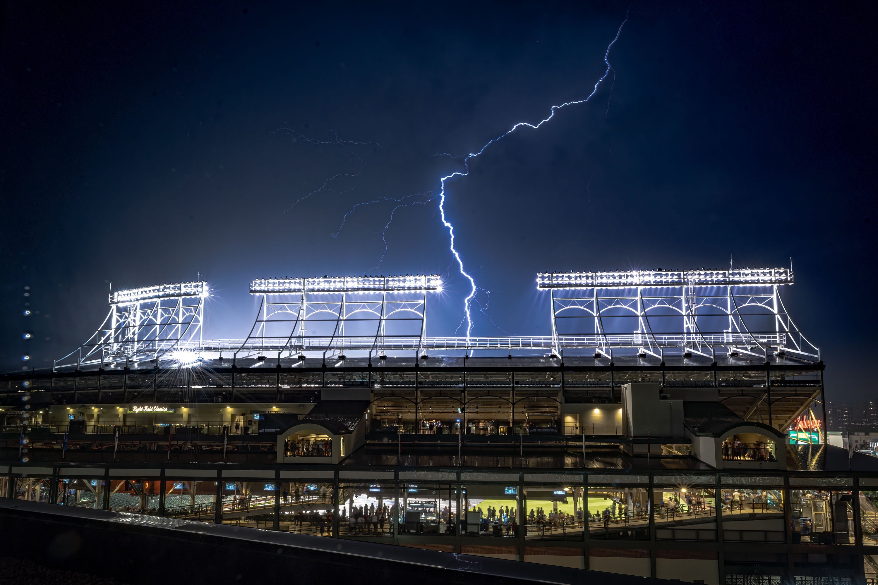 Wrigley Field Wonder Boy Lightning Strike Urban Decor Wall Art - Etsy