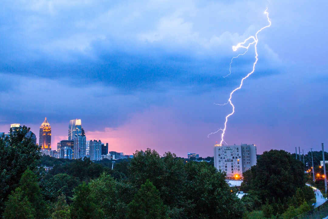 Lightning Photography in Midtown Atlanta, Georgia, Cityscape Wall Art ...