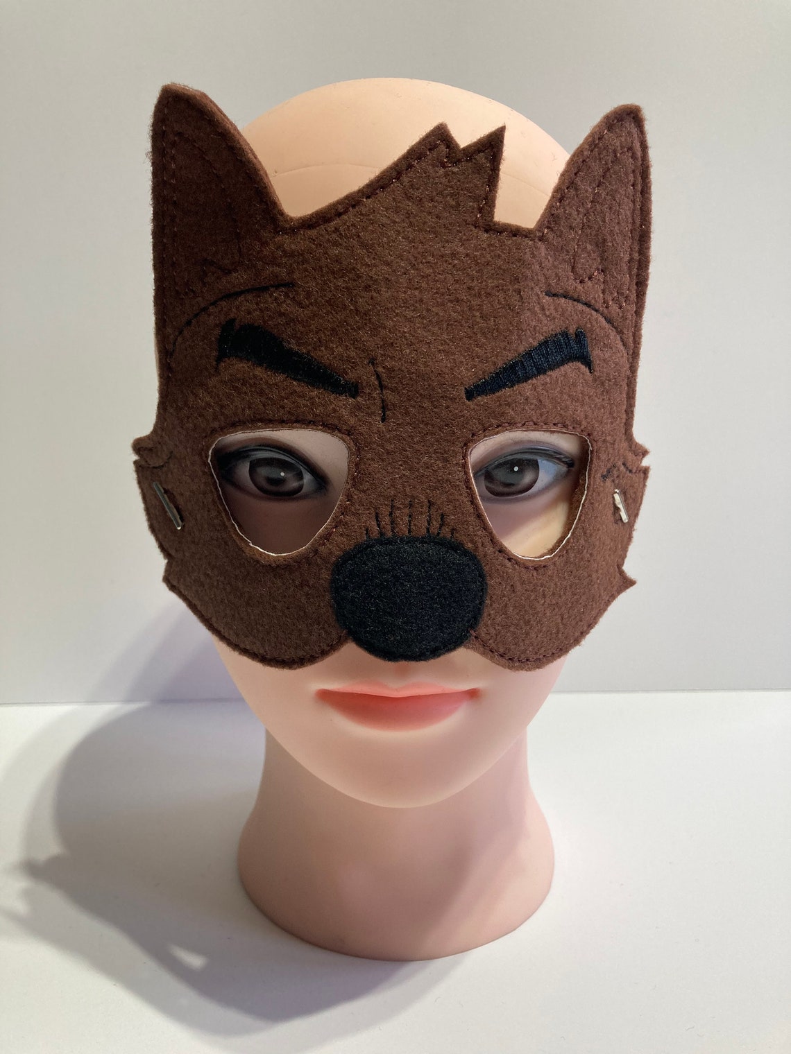 Brown Wolf Dress Up/pretend Play Mask Halloween Costume - Etsy