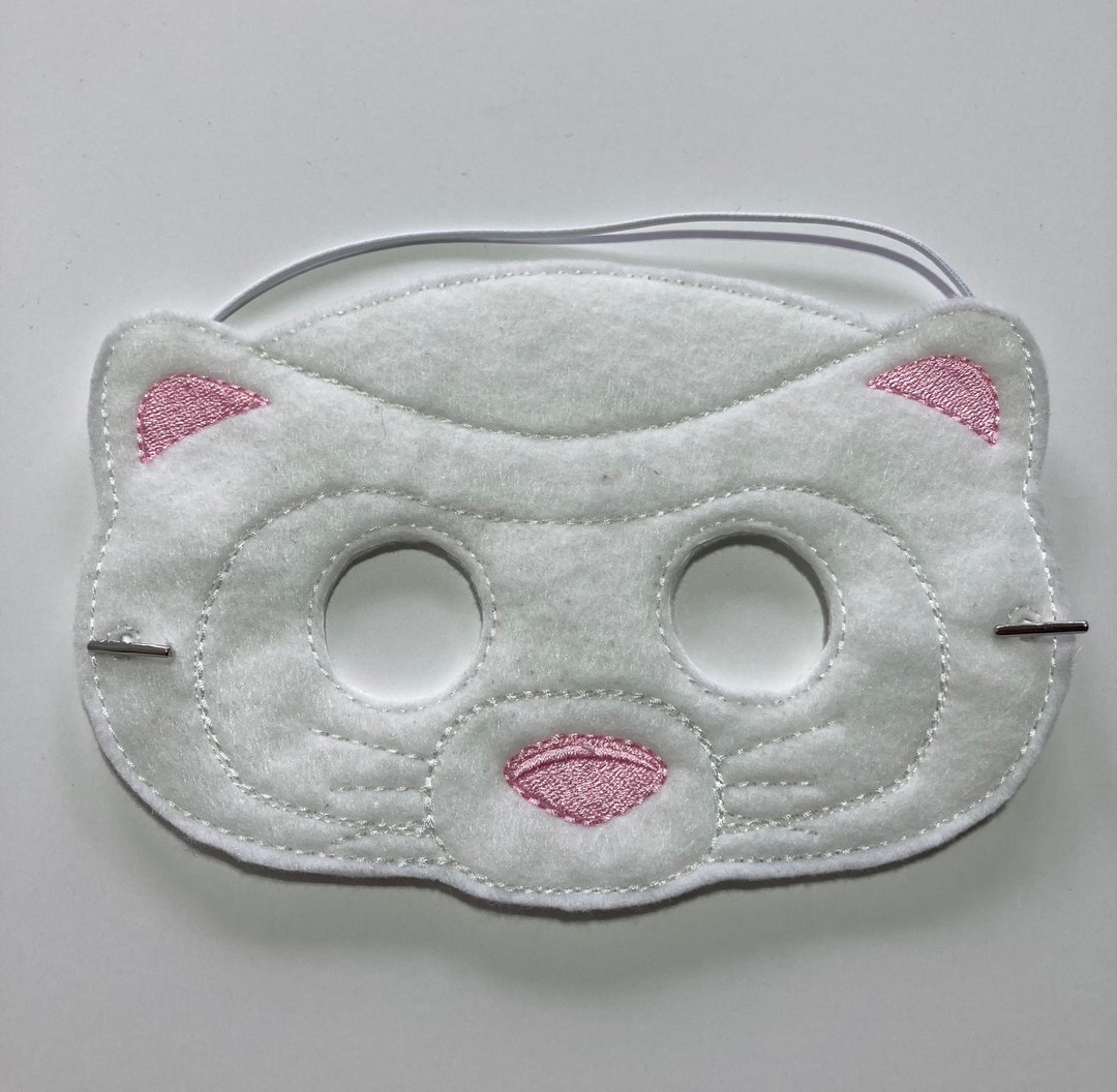 Artic Weasel White Ferret Dress Up/pretend Play Mask Zoo Animal Costume ...