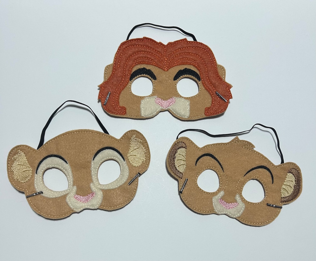 Lion Family Lioness Cub Zoo Animal Dress Up/pretend Play Mask Halloween ...