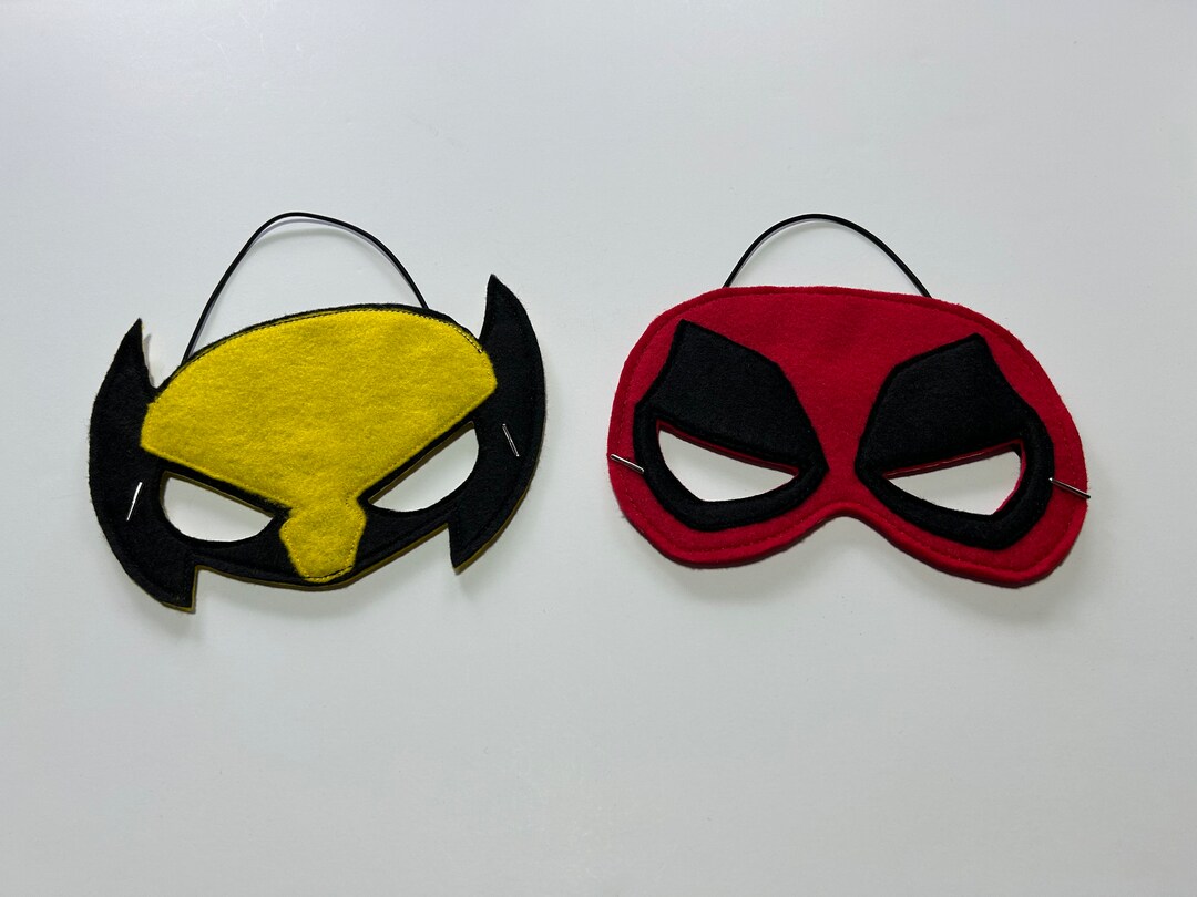 Felt Comic Hero Mask: Embroidered Dress-up Costume - Etsy