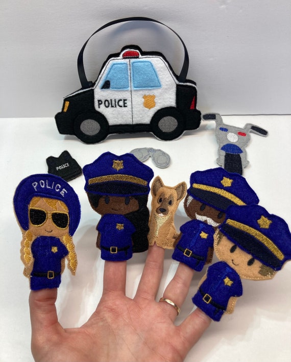Police Finger Puppet Set With Car Bag | Etsy