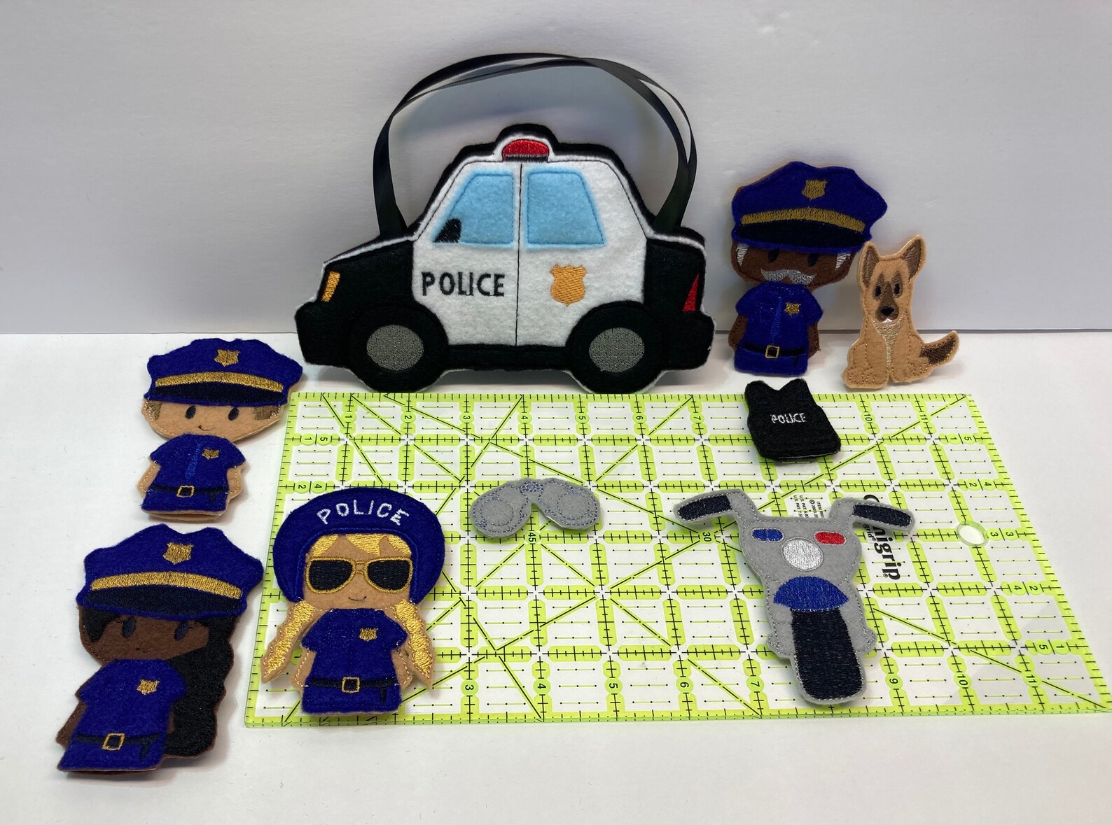 Police Finger Puppet Set With Car Bag | Etsy