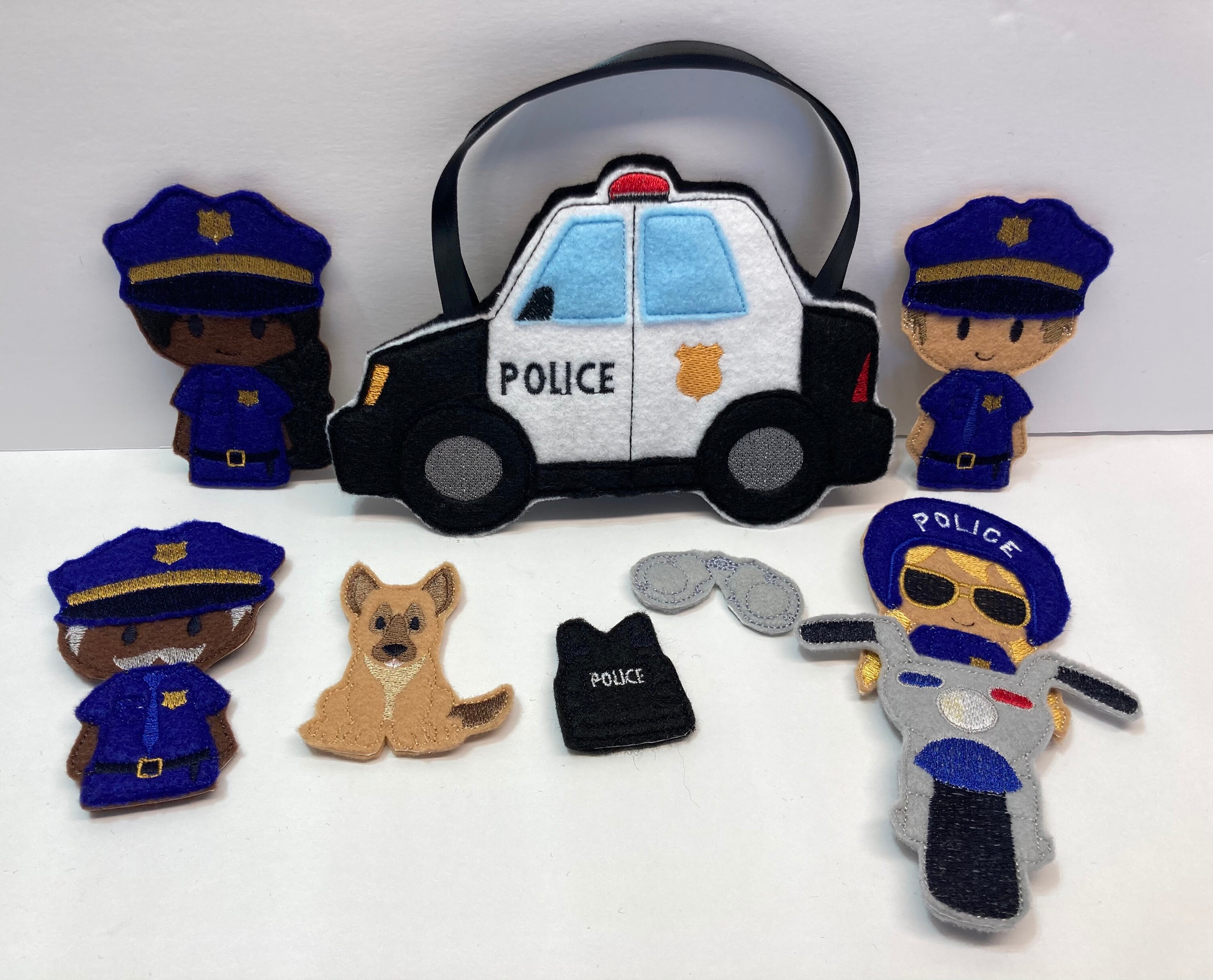Police Finger Puppet Set With Car Bag | Etsy