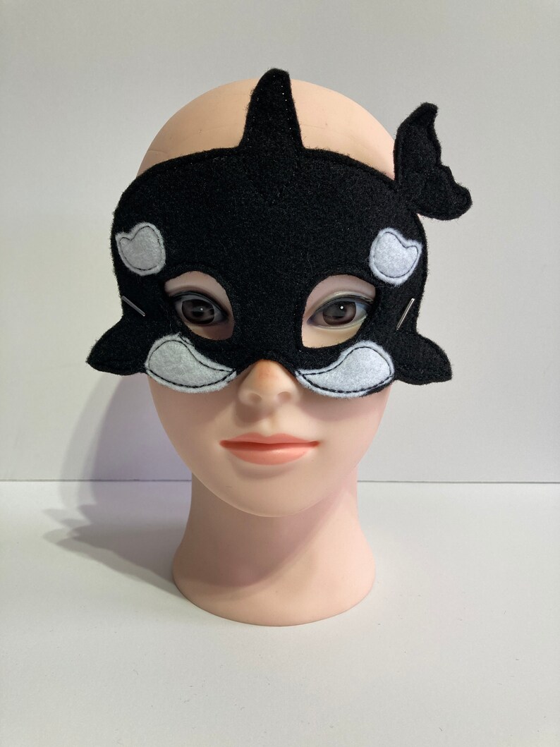 Felt Orca Whale Mask: Embroidered Halloween Costume, Party Favor - Etsy