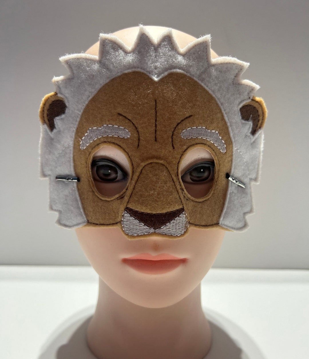 White Mane Lion Dress Up/pretend Play Mask Zoo Animal Costume Halloween ...