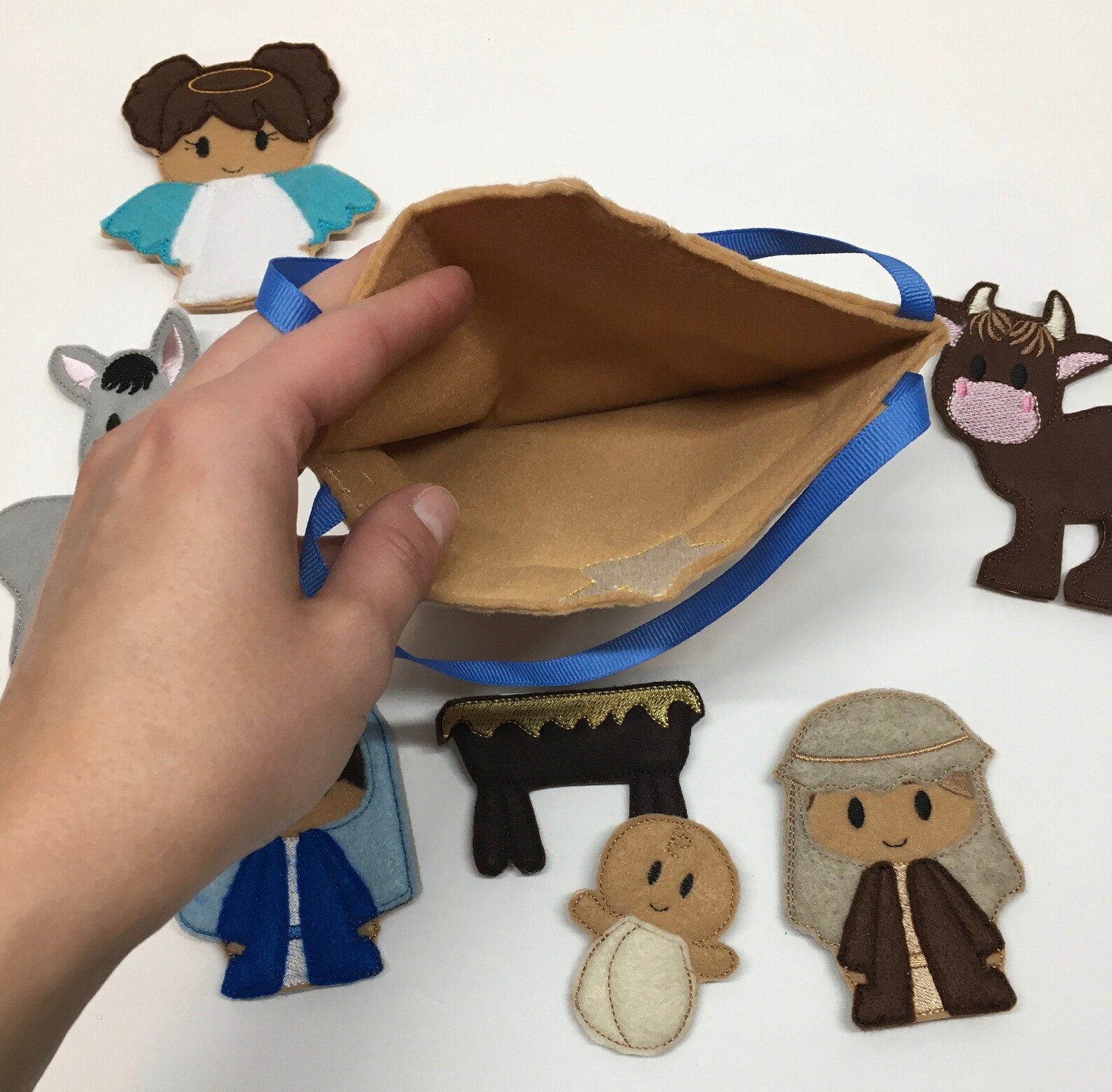 Nativity Finger Puppet Set With Carrying Pouch Quiet Play Busy - Etsy