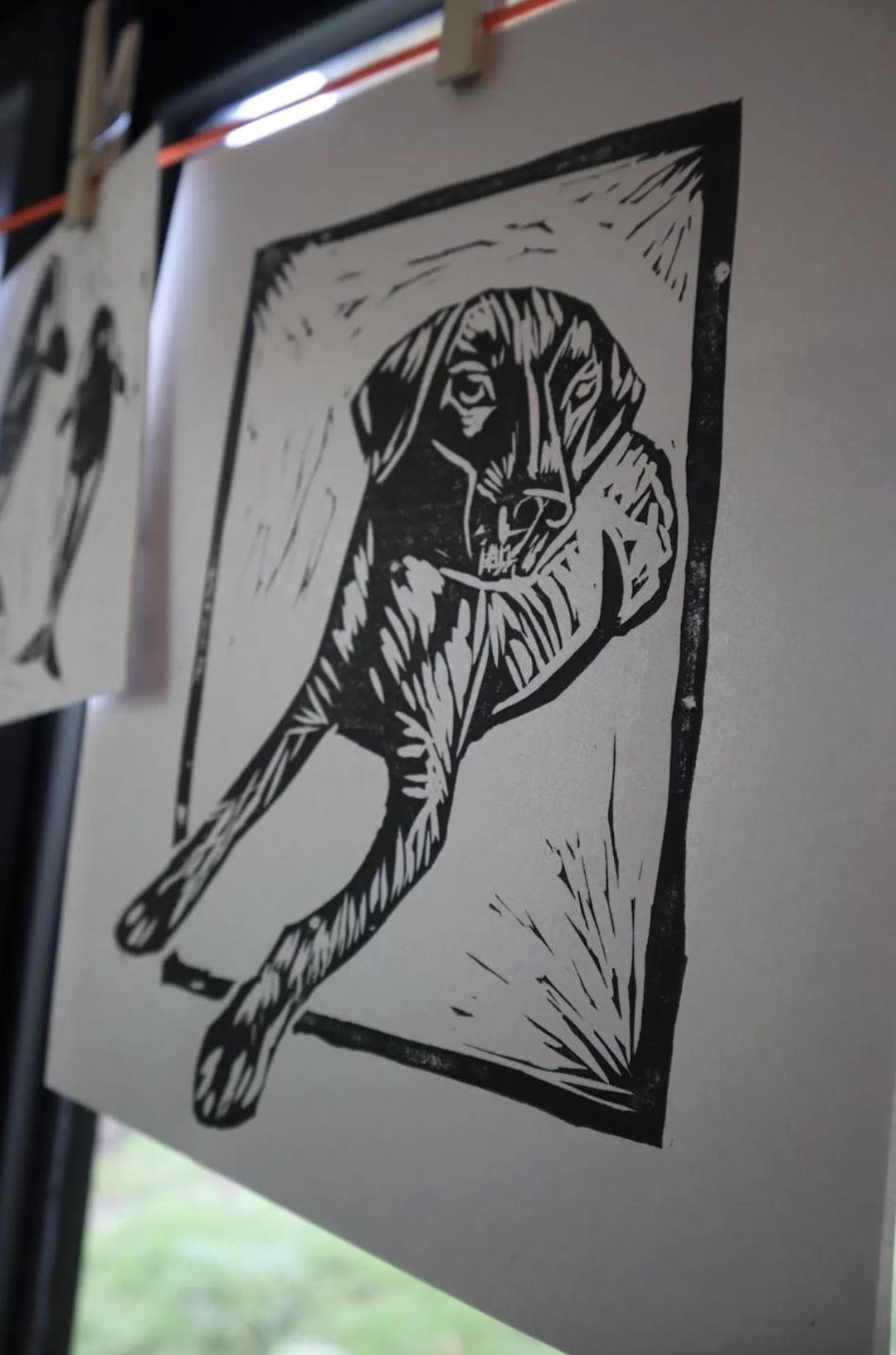 Pet Portrait-- Original Linocut Artwork of Your Dog, Cat, or Horse - Etsy