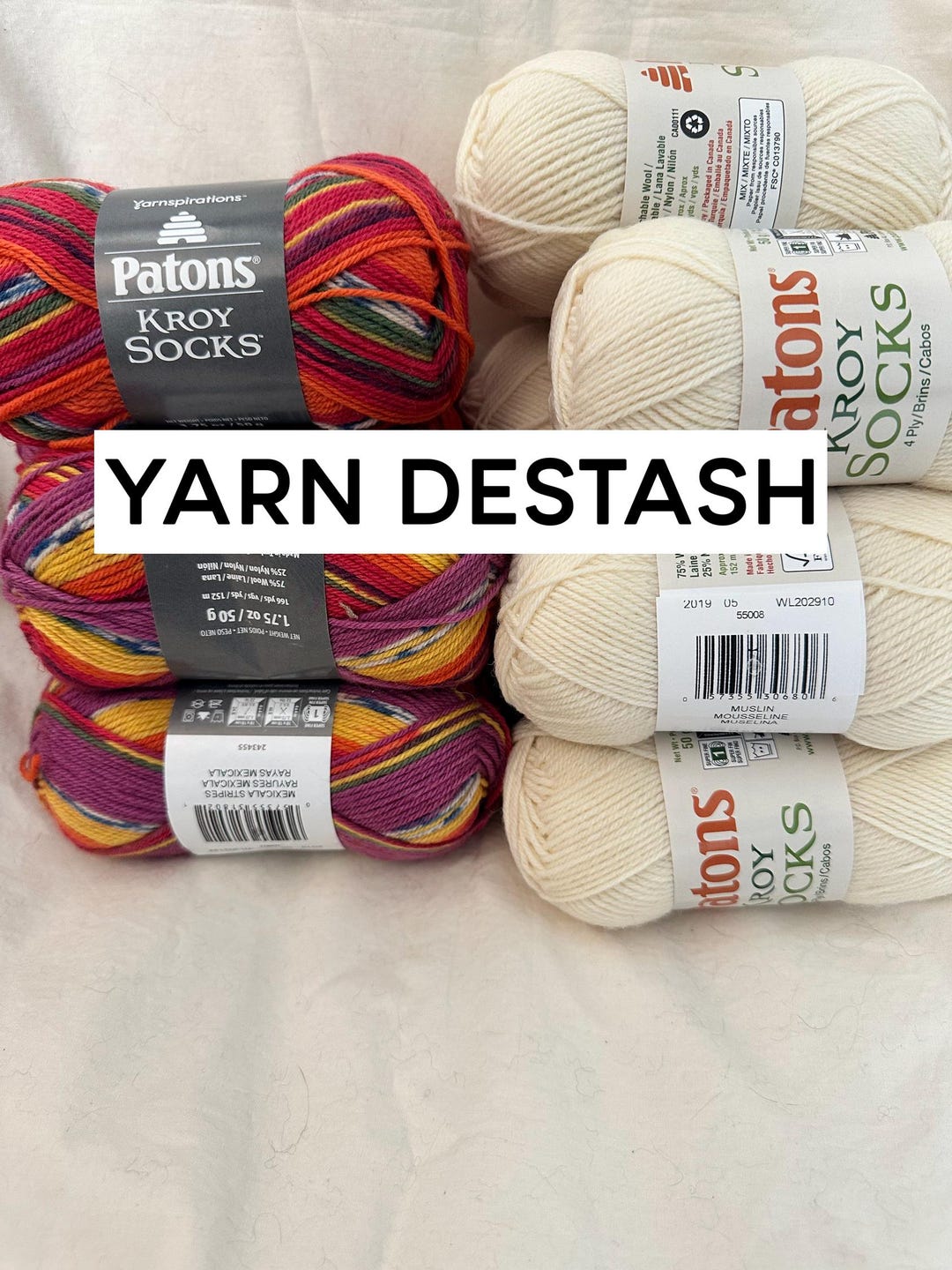 DESTASH YARN: Patons Kroy Sock Yarn Wool Nylon Fingering Mexicala ...