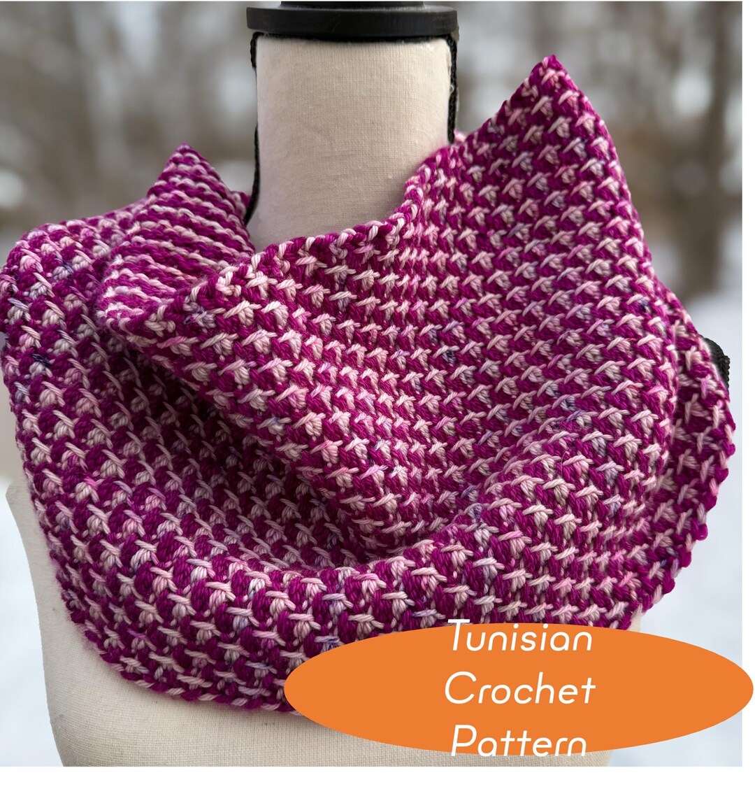 TUNISIAN CROCHET Pattern - Courtesan Cowl Color Work Worsted Weight ...