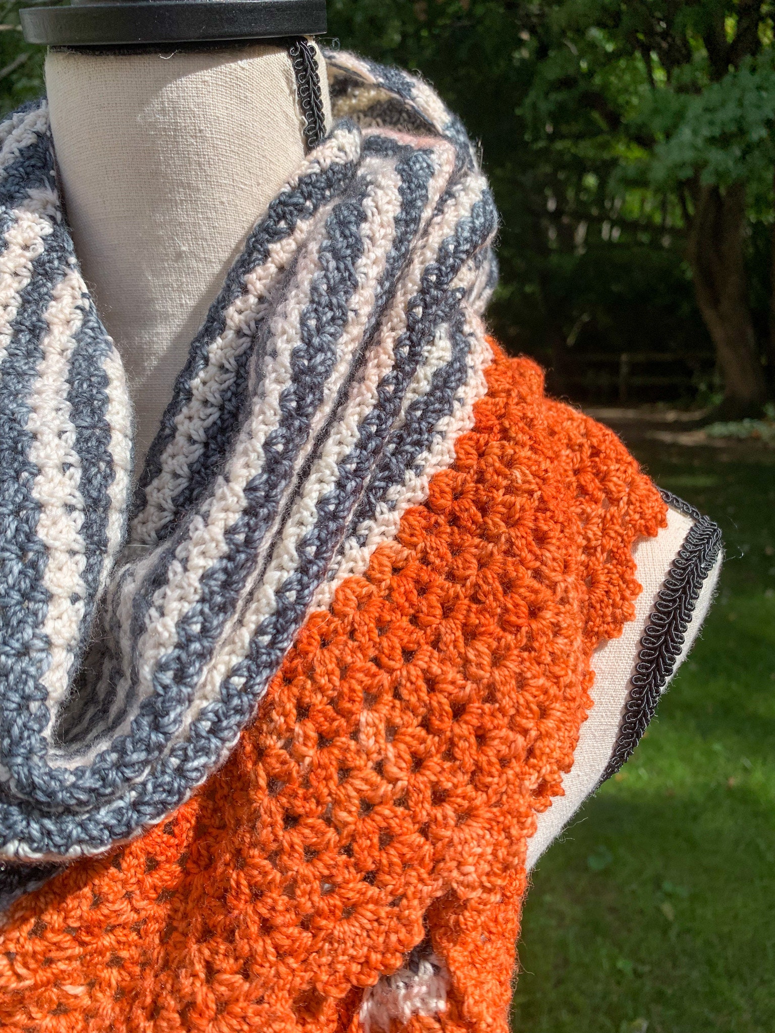 CROCHET Pattern - Cheval Crescent Wrap Scarf Shawl Lace Picot ...