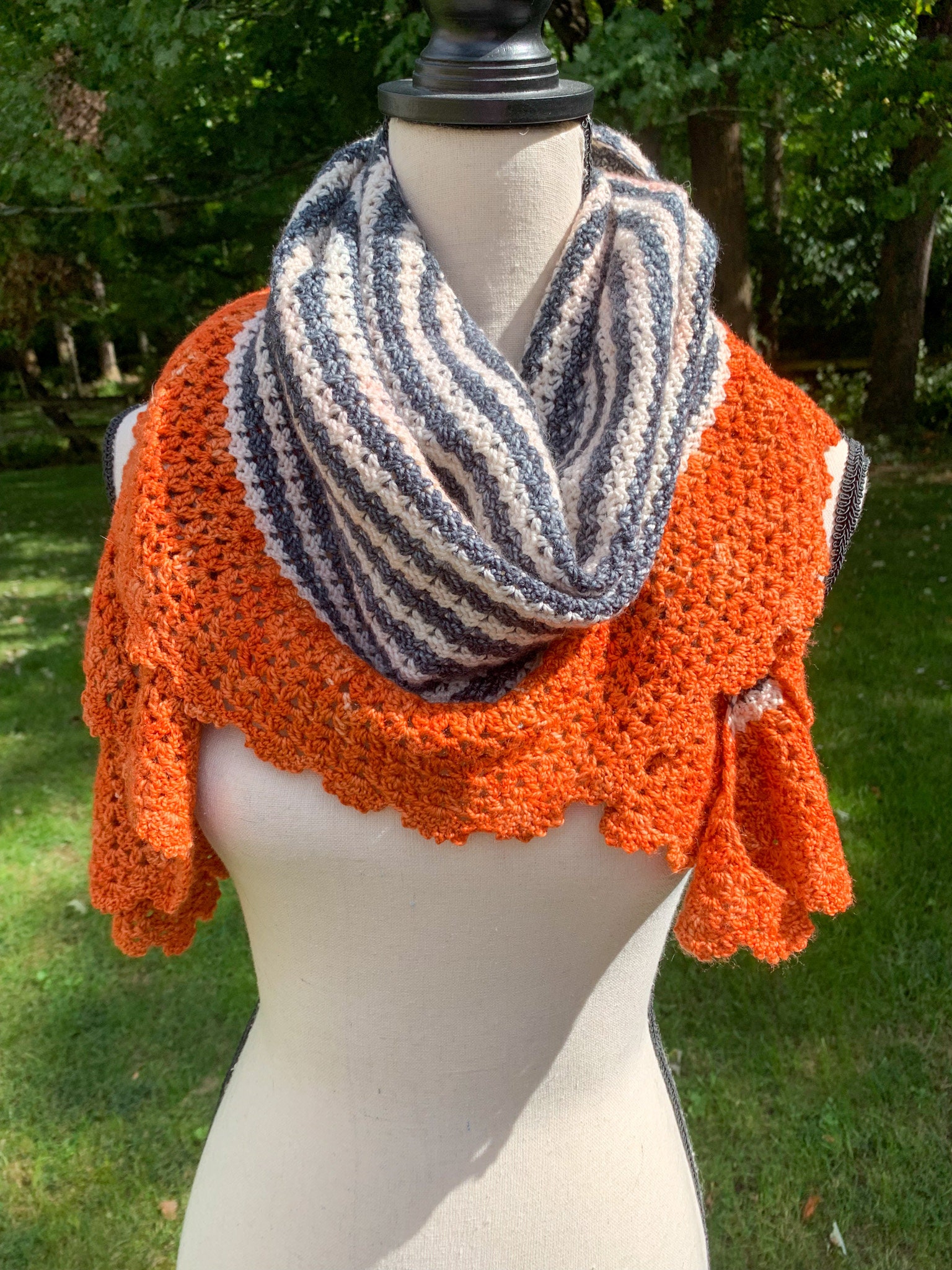 CROCHET Pattern - Cheval Crescent Wrap Scarf Shawl Lace Picot ...