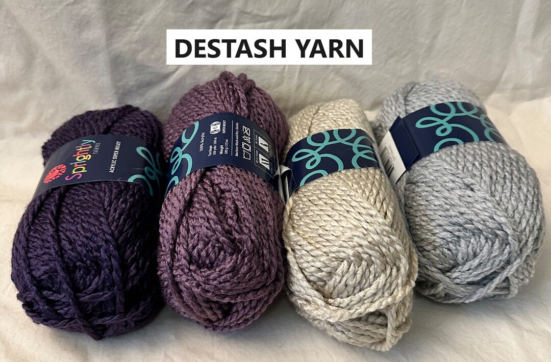 YARN DESTASH Sprightly Yarns Acrylic Super Bulky Bluprint Dark Purple ...
