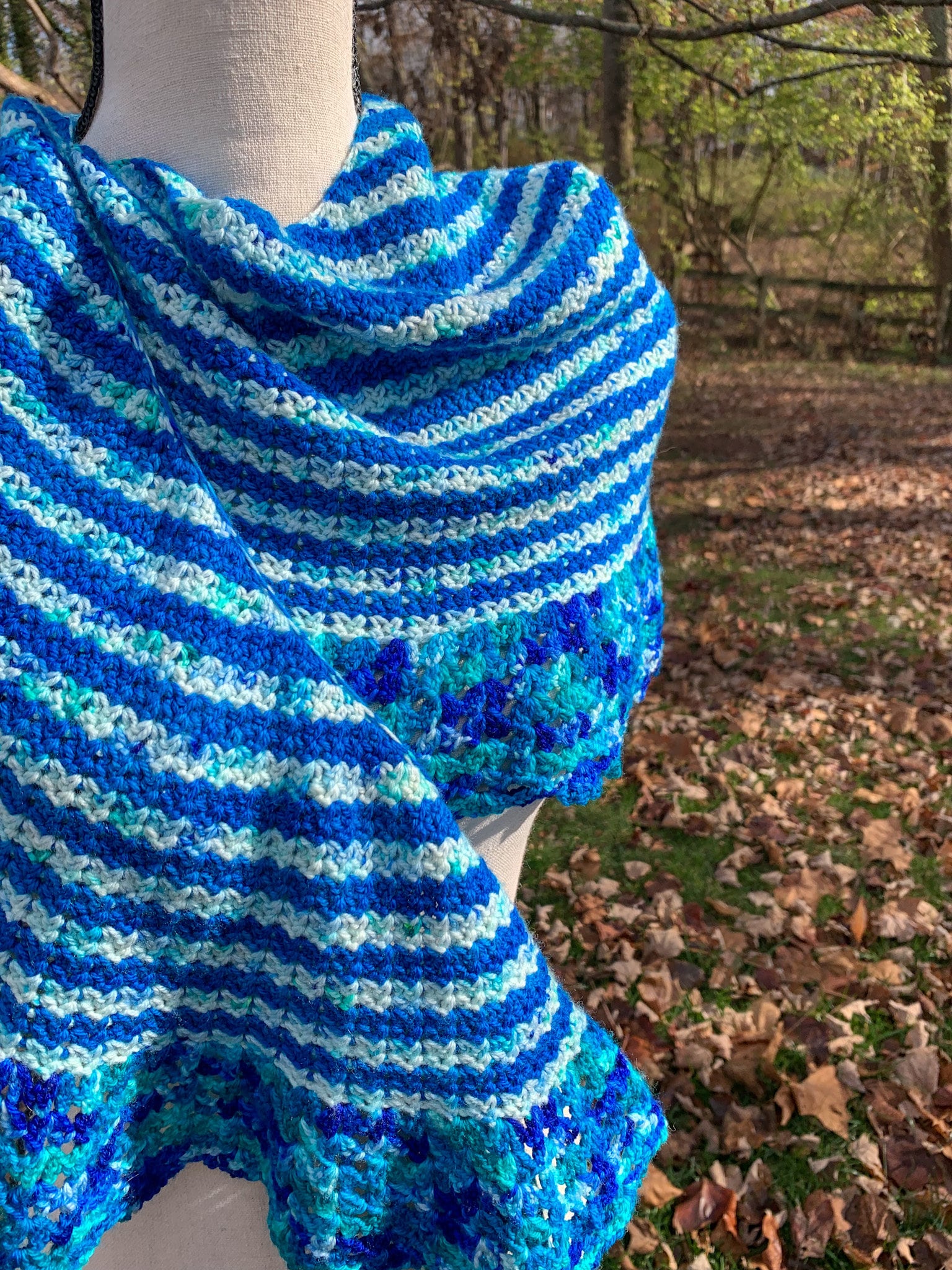 CROCHET Pattern - Cheval Crescent Wrap Scarf Shawl Lace Picot ...