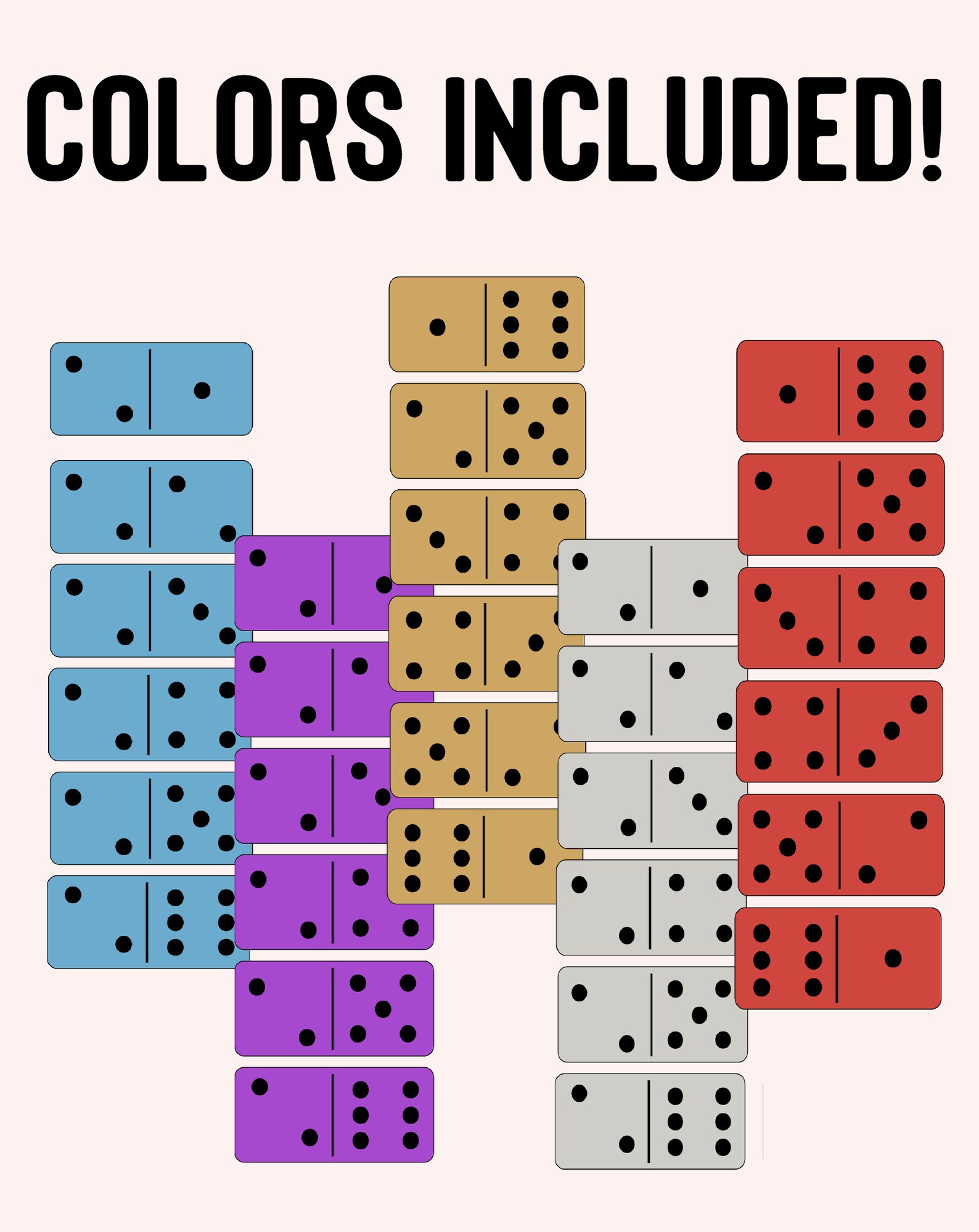 Clipart: Domino Tiles, Multiple Colors and Combinations! Over 230 ...