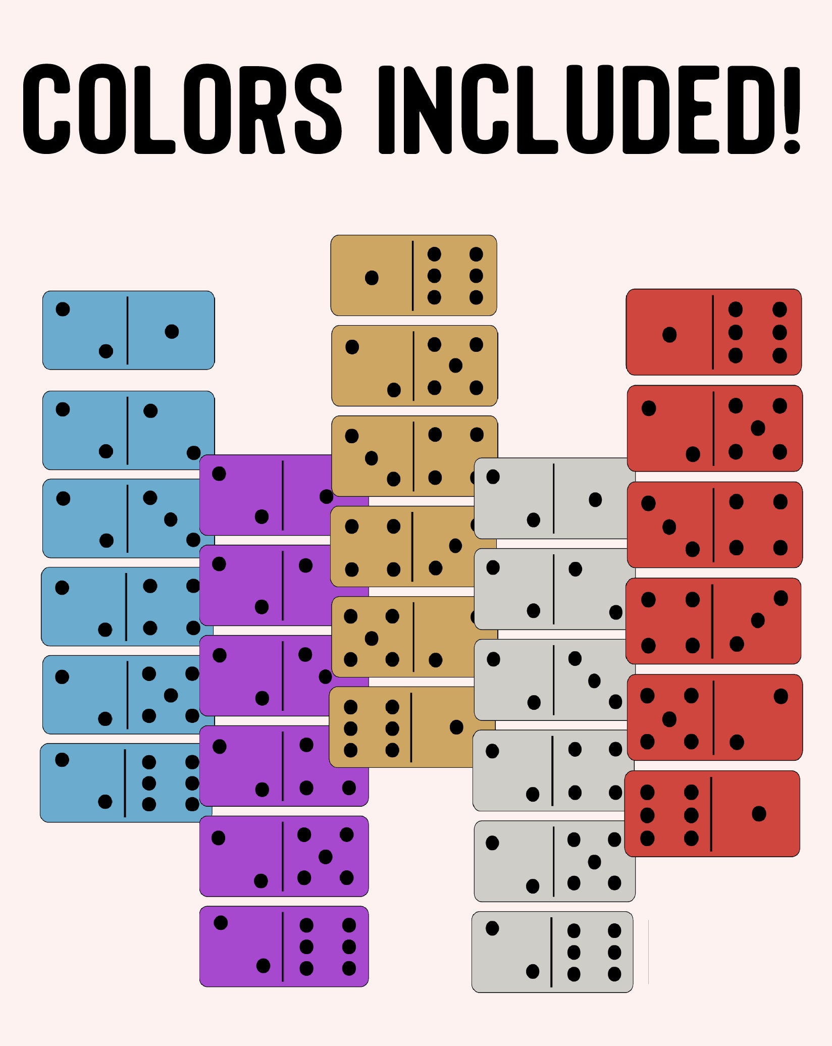 ClipArt: Domino Tiles Multiple Colors and Combinations Over | Etsy