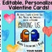Among Us!! Editable to PERSONALIZE VALENTINE CARDS! Instant Digital ...