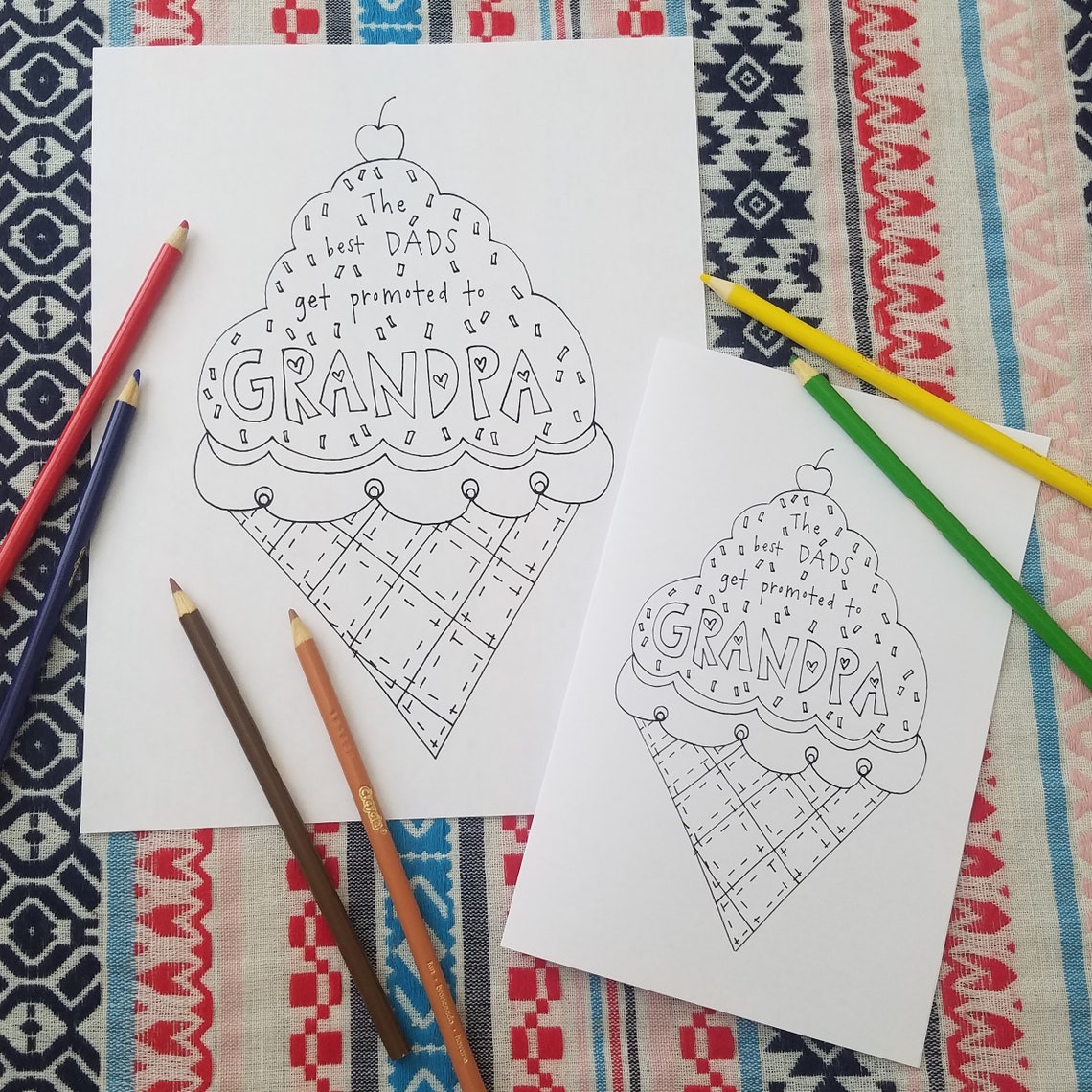 Printable Father’s Day Coloring Pages and Cards, Adult and Kid Coloring ...