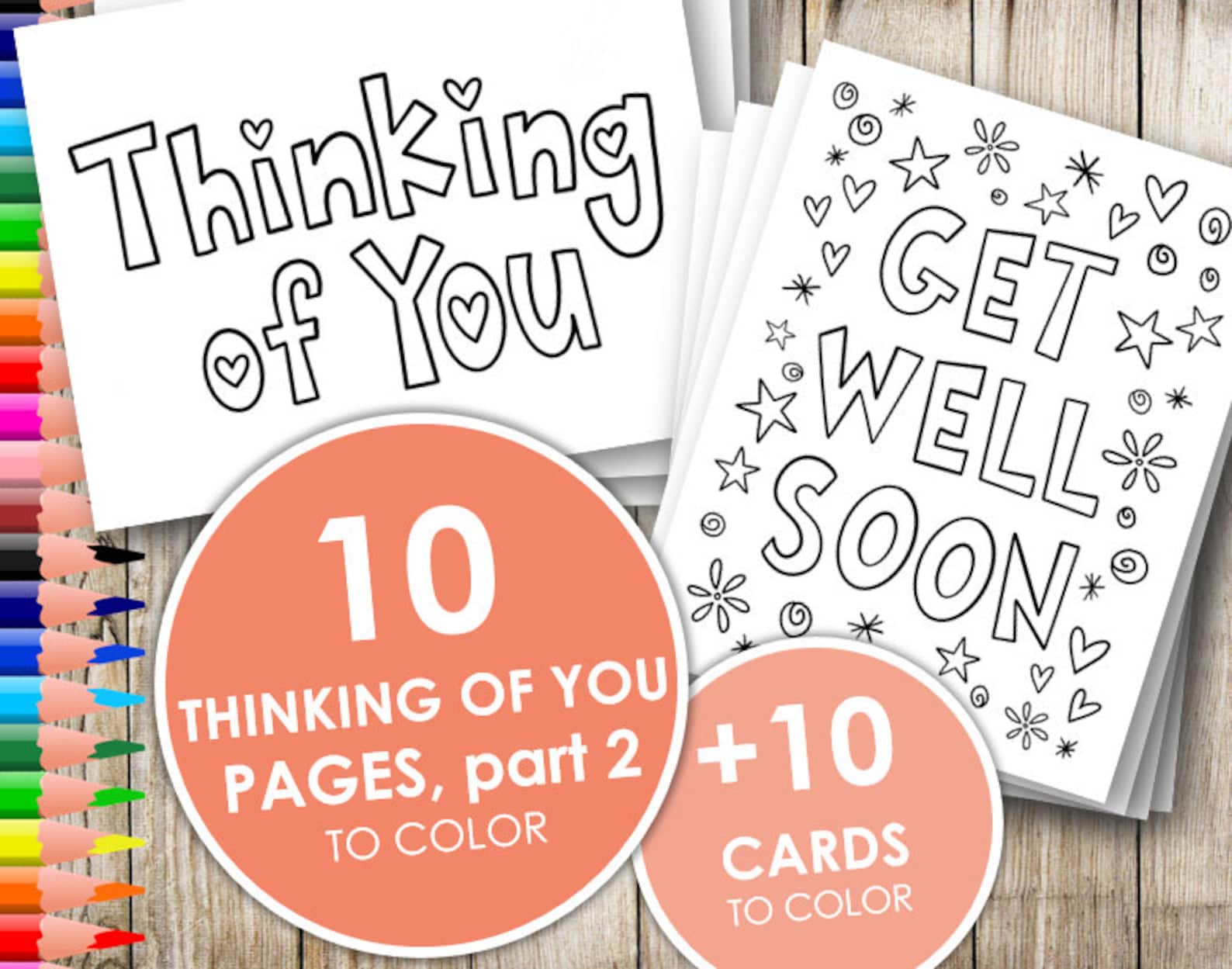 NEW Printable Thinking of You Coloring Pages and Cards (part 2), Adult ...